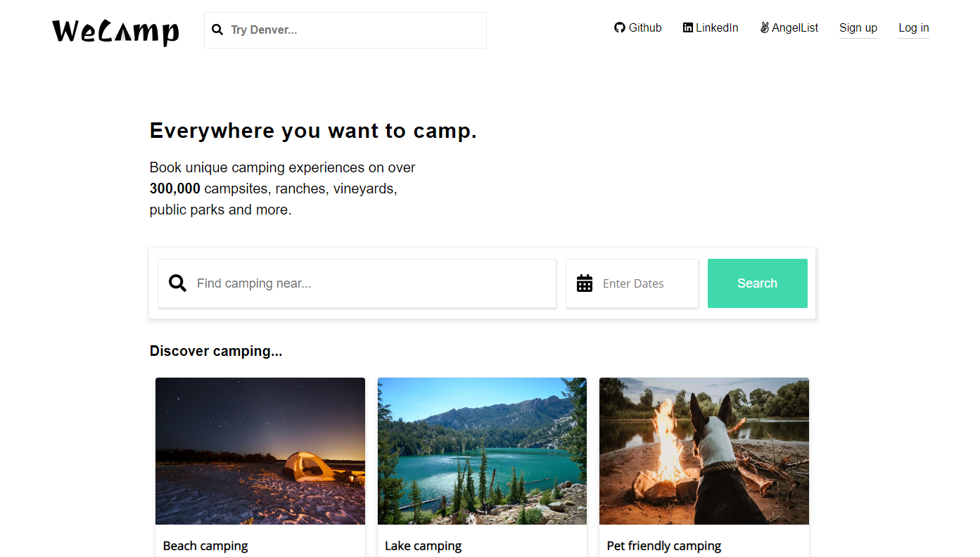 GitHub - uwgnol1612/WeCamp: WeCamp allows users to search, browse, make ...